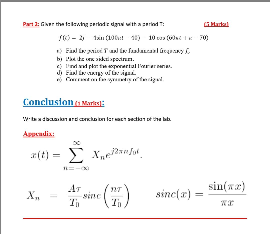 Solved Software Matlab Lab Work Square Wave Analysis 6580