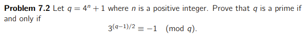 Solved Problem 7.2 Let q=4n+1 where n is a positive integer. | Chegg.com