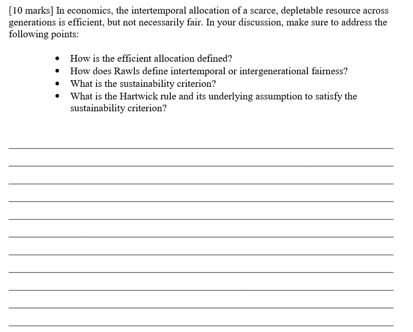 Solved [10 marks] In economics, the intertemporal allocation | Chegg.com