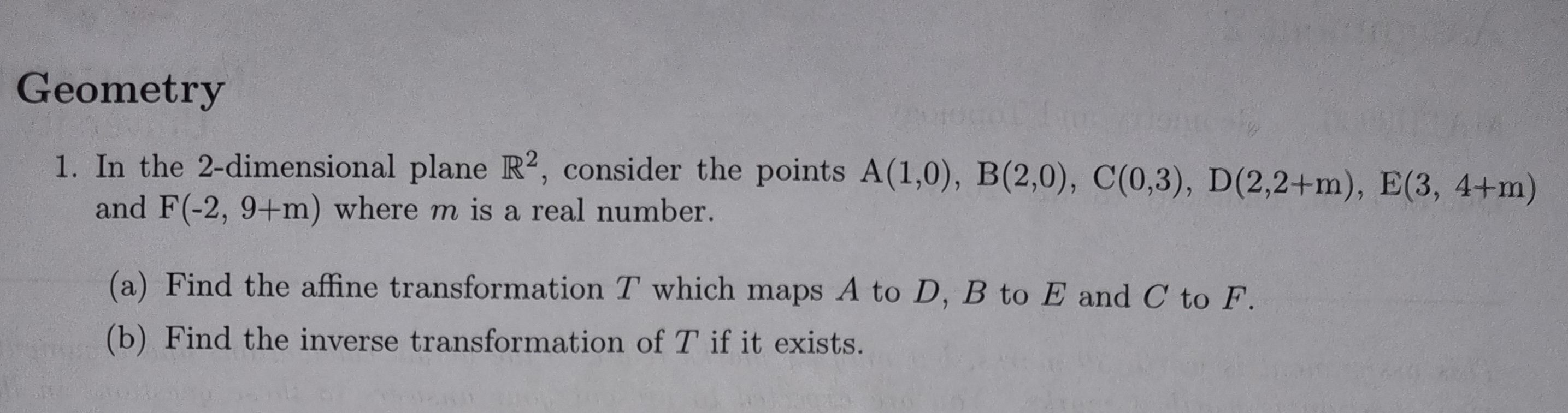 Solved 1. In the 2-dimensional plane R2, consider the points | Chegg.com