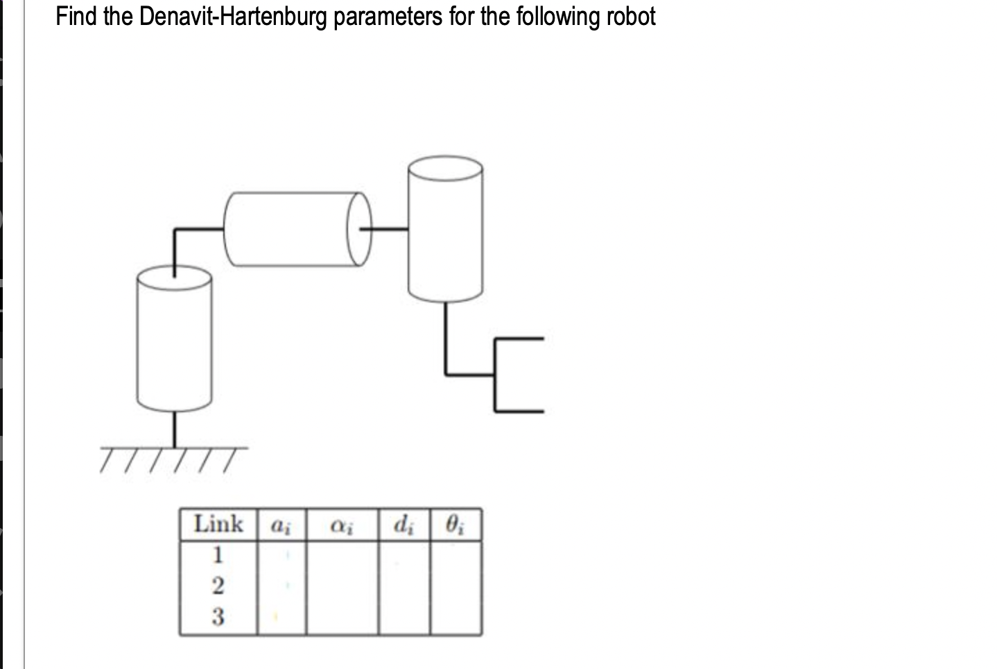 Solved Find the Denavit-Hartenburg parameters for the | Chegg.com