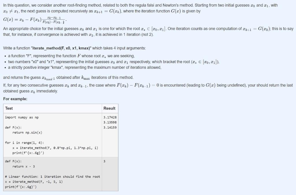 Solved In this question, we consider another root-finding | Chegg.com