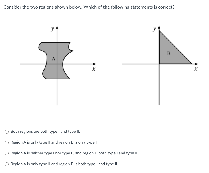 Solved Consider the two regions shown below. Which of the | Chegg.com