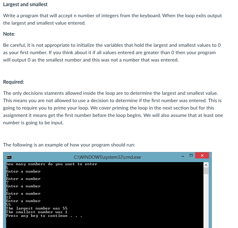 Solved Largest And Smallest Write A Program That Will Accept 1794