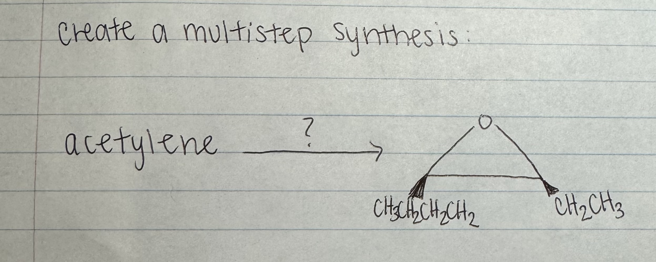 Solved create a multistep synthesis: acetylene? | Chegg.com