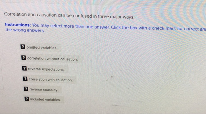 Solved Correlation and causation can be confused in three | Chegg.com