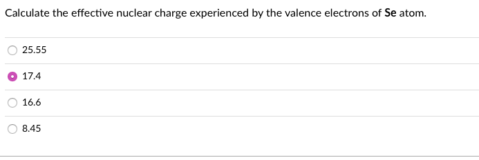 Solved Calculate the effective nuclear charge experienced by | Chegg.com