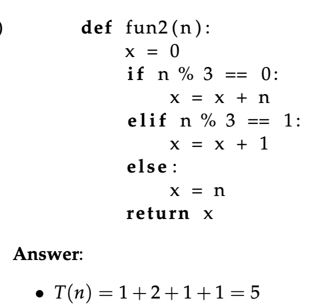 Solved def fun3(n): x = 0 for i in range(n): x = x + i for j | Chegg.com