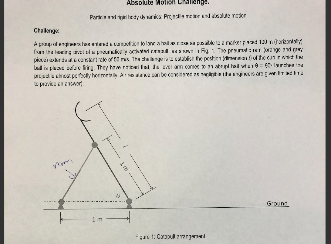 Solved Absolute Motion Challenge. Particle and rigid body | Chegg.com
