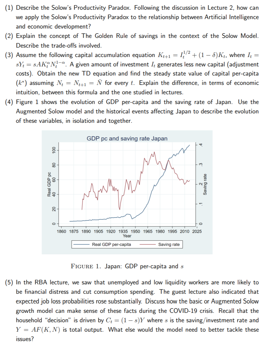 Solved = (1) Describe the Solow's Productivity Paradox. | Chegg.com
