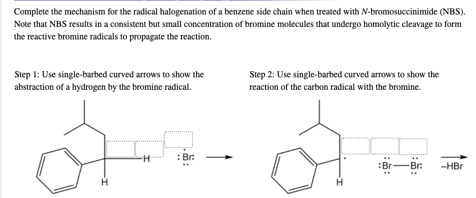 Solved Complete the mechanism for the radical halogenation | Chegg.com