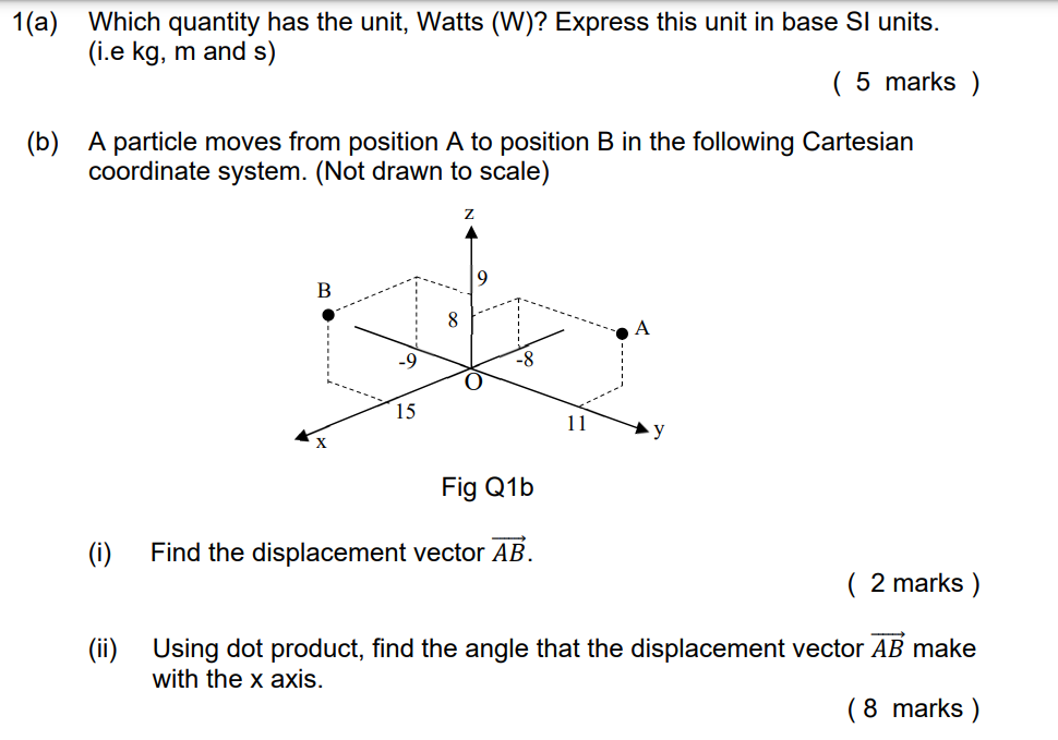 Solved 1(a) Which quantity has the unit, Watts (W)? Express | Chegg.com