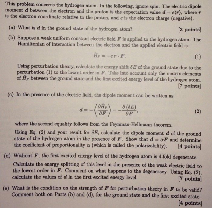 Solved This Problem Concerns The Hydrogen Atom In The