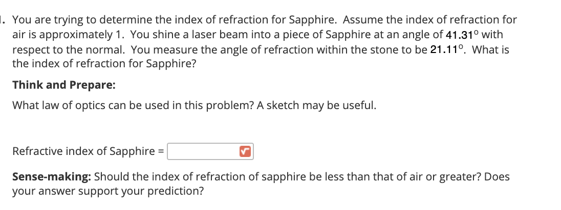 Solved 1. You are trying to determine the index of | Chegg.com