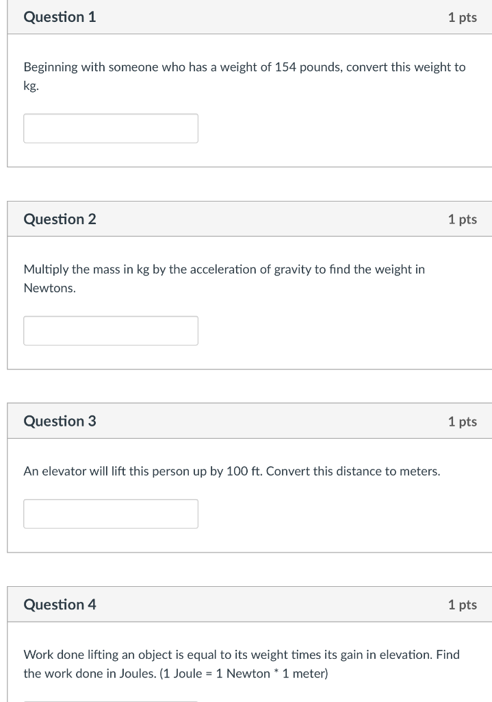 Solved Beginning with someone who has a weight of 154 | Chegg.com