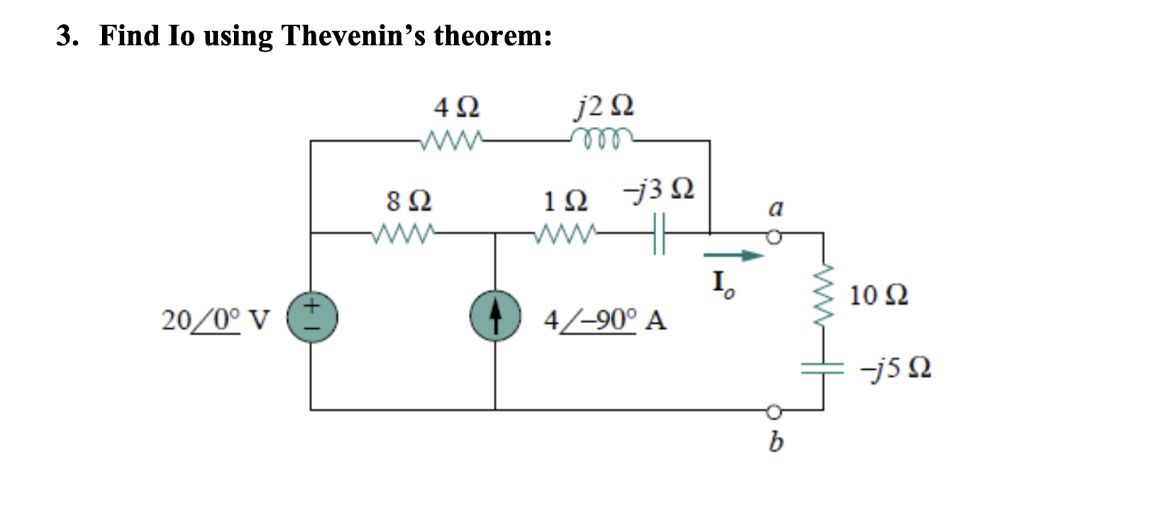 Solved 3. Find Io using Thevenin's theorem: | Chegg.com