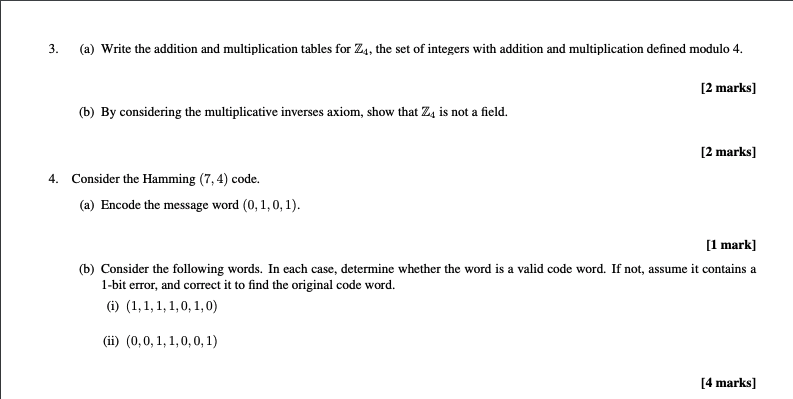 Solved 3. (a) Write the addition and multiplication tables | Chegg.com