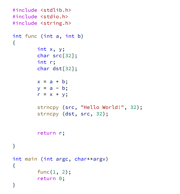 this is the code and assembly code for func(), | Chegg.com