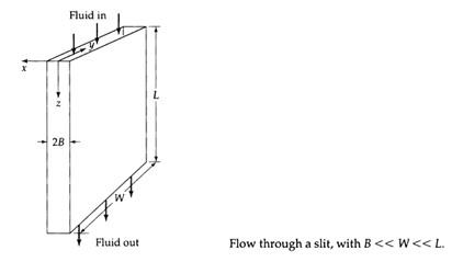 Fluid is flowing through a narrow slit as shown | Chegg.com