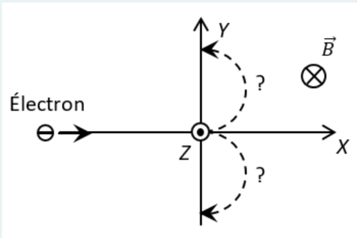 Solved An electron moves in the direction X+. When he passes | Chegg.com