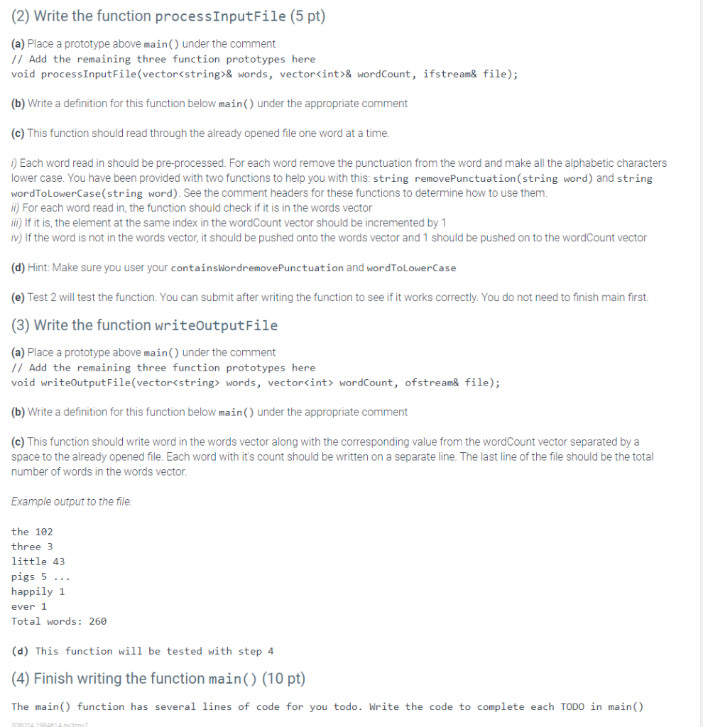 Solved (1) Write the function containsWord (5 pt) (a) Place | Chegg.com