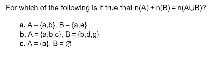 Solved For which of the following is it true that | Chegg.com