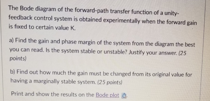 Solved The Bode diagram of the forward-path transfer | Chegg.com