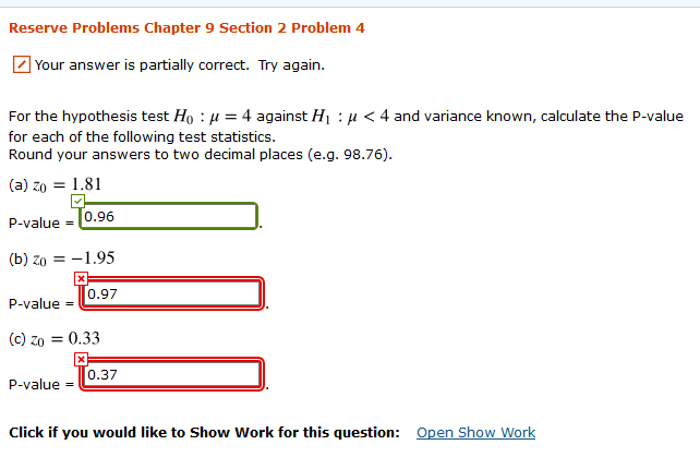 Solved Reserve Problems Chapter 9 Section 2 Problem 4 Your | Chegg.com