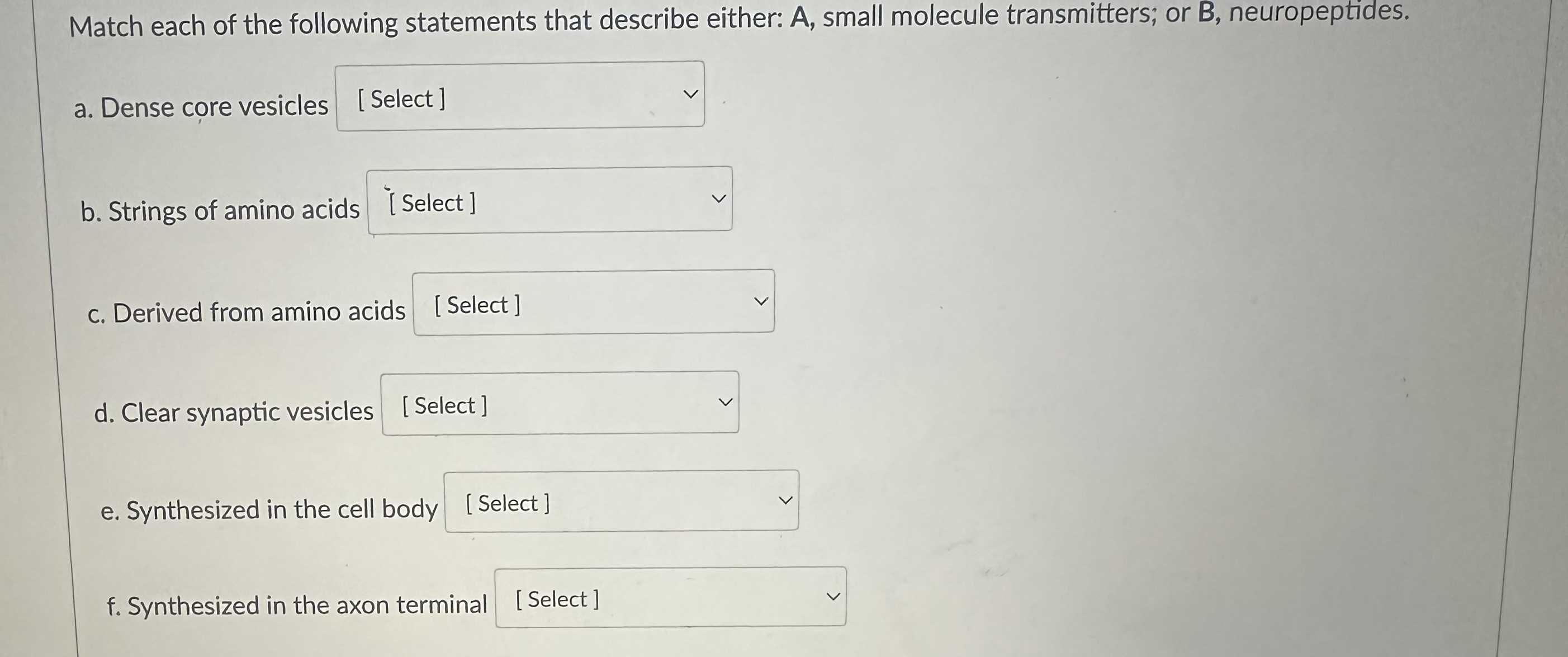 Solved Match each of the following statements that describe | Chegg.com