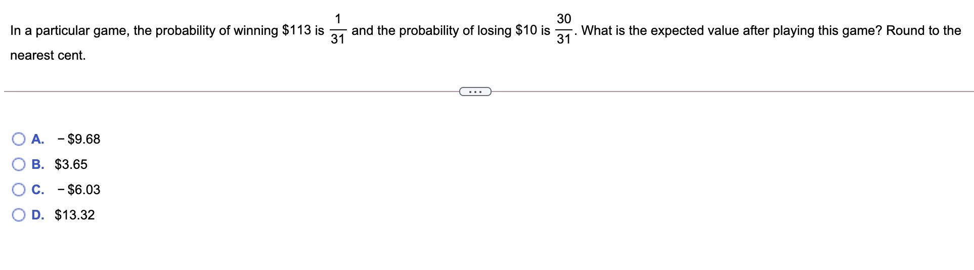 Solved 1 In a particular game, the probability of winning | Chegg.com