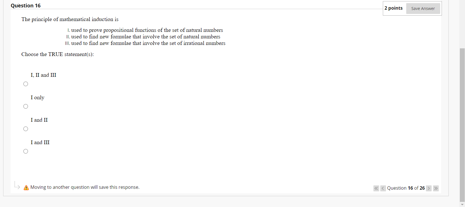 Solved Question 16 2 points Save Answer The principle of | Chegg.com