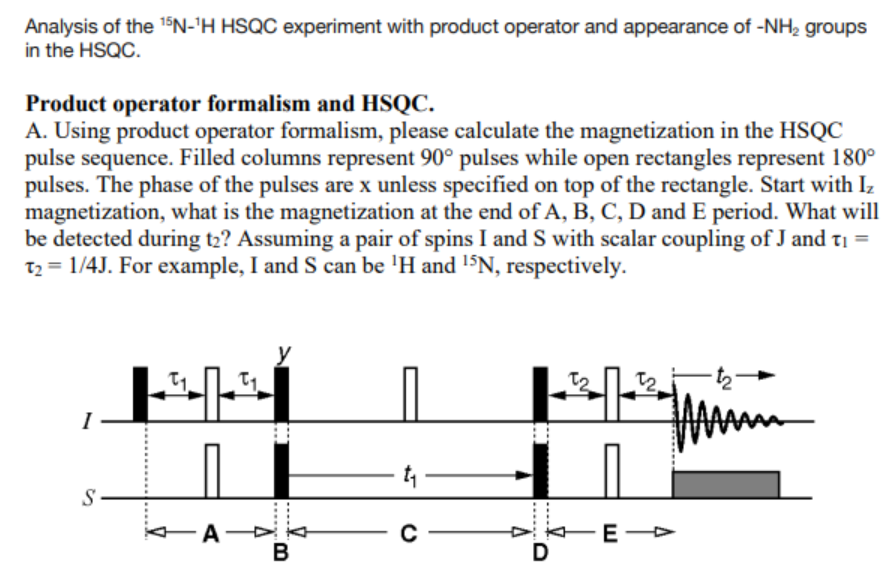 Solved Analysis of the 15 N−1H HSQC experiment with product | Chegg.com