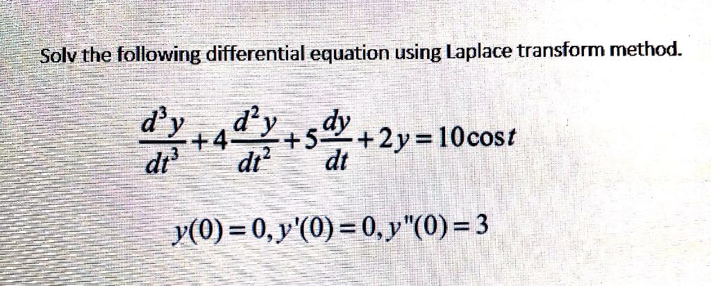 Solved Solv the following differential equation using | Chegg.com Solved Solv the following differential equation using | Chegg.com