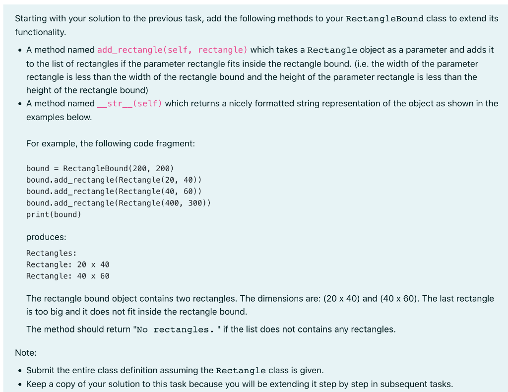 Solved Define a class named Rectang le which represents | Chegg.com