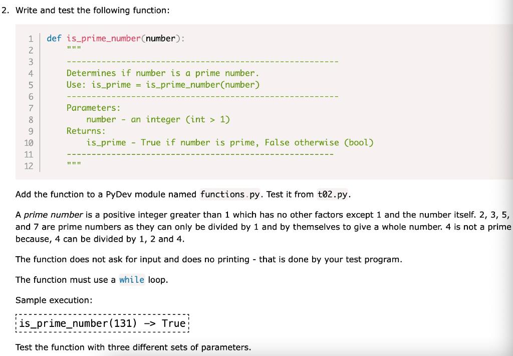 Solved 2. Write and test the following function: Add the | Chegg.com