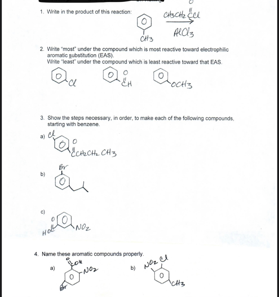 Solved 1. Write in the product of this reaction: CH3CH2 Ece | Chegg.com