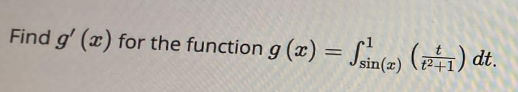 Solved Find \\( g^{\\prime}(x) \\) for the function \\( | Chegg.com