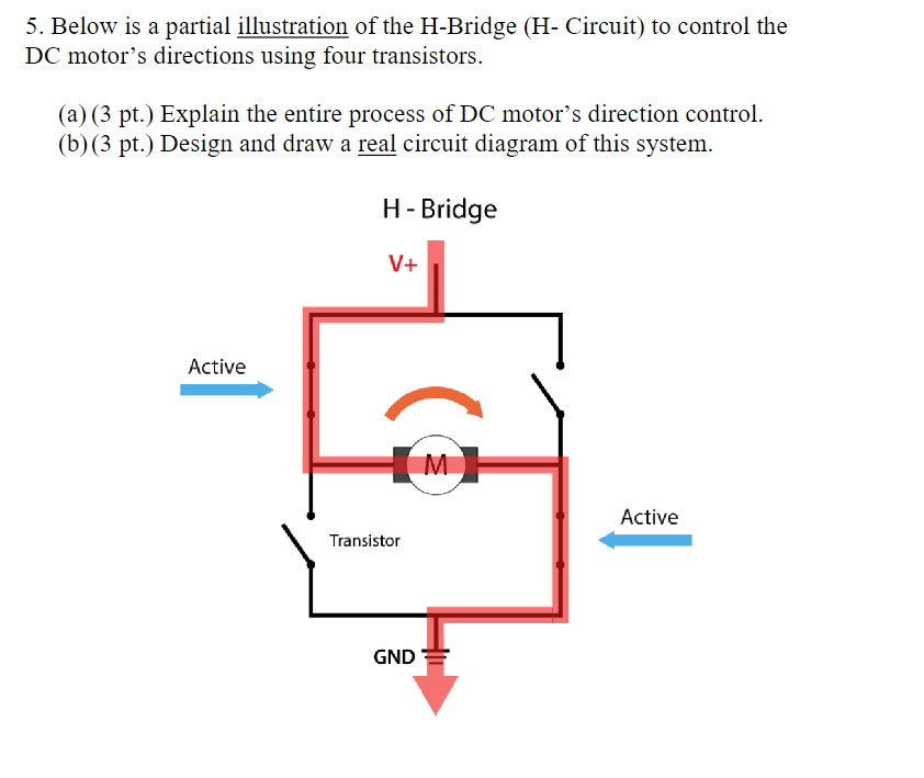 5. Below is a partial illustration of the H-Bridge | Chegg.com