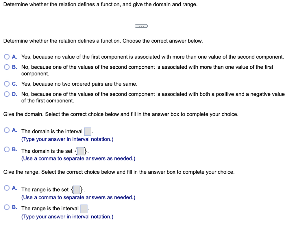 Solved Determine whether the relation defines as a function | Chegg.com