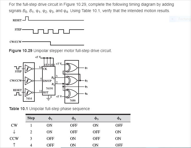 Solved For the full-step drive circuit in Figure 10.29, | Chegg.com
