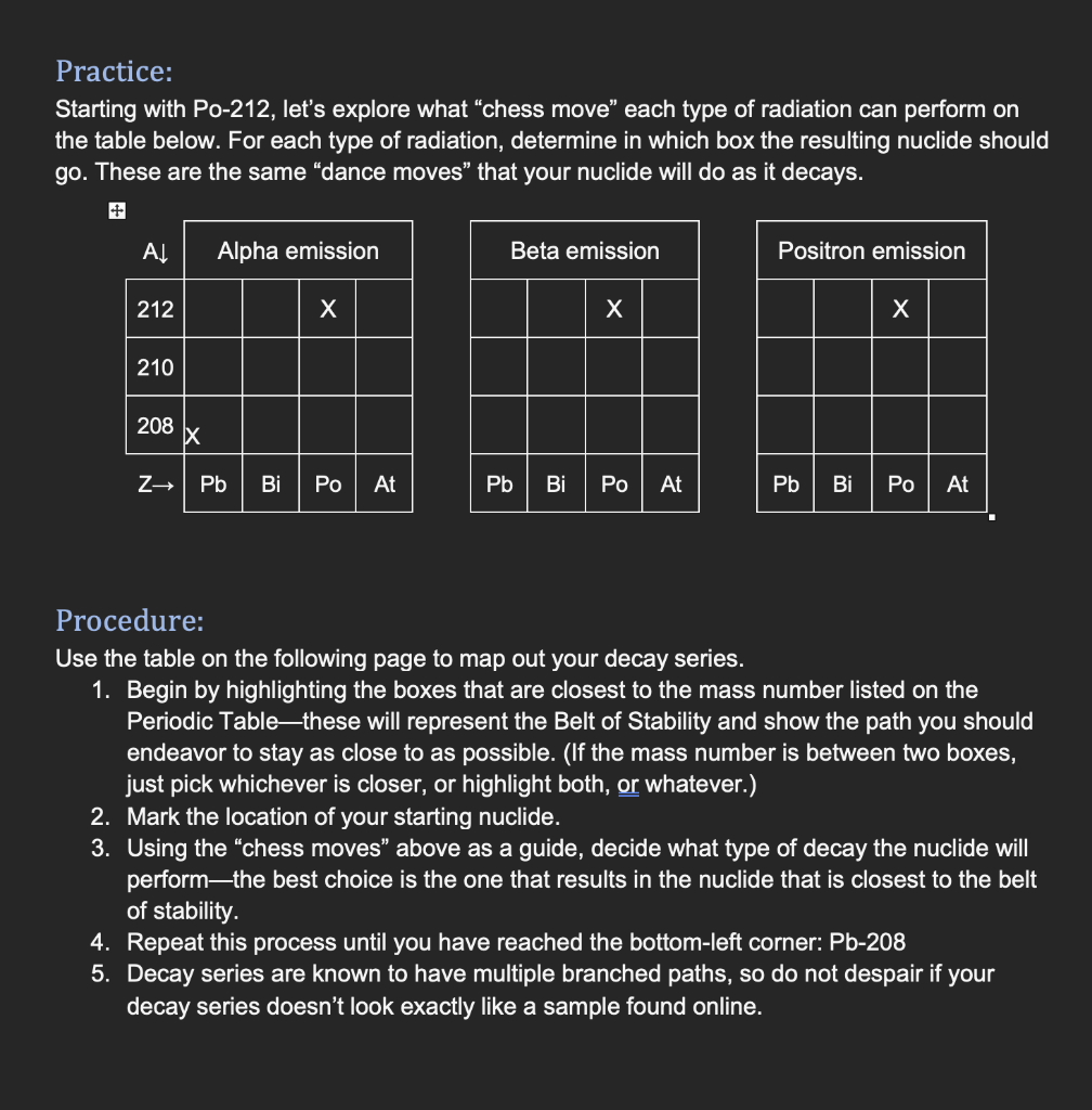 Solved Practice: Starting with Po-212, let's explore what | Chegg.com