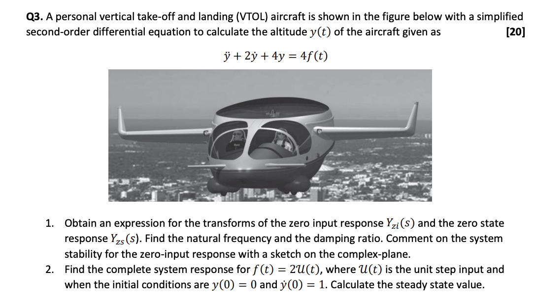 Solved Q3. A personal vertical take-off and landing (VTOL) | Chegg.com