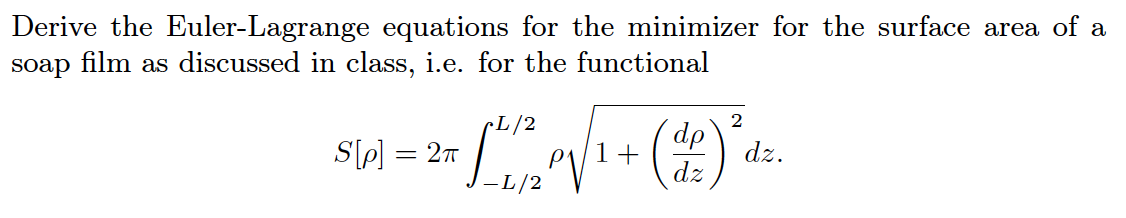 Solved Derive the Euler-Lagrange equations for the minimizer | Chegg.com