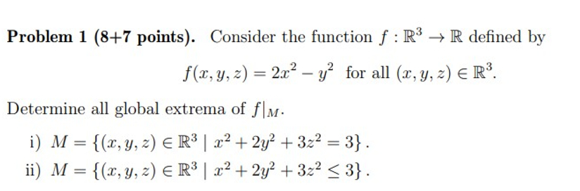 Solved consider the function f : R^3 -> ﻿R defined by | Chegg.com