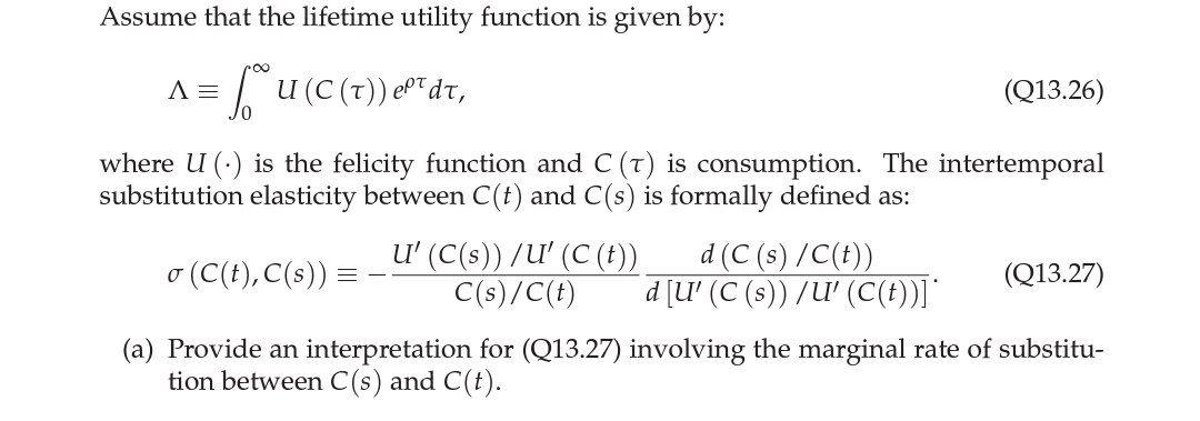 Solved Assume that the lifetime utility function is given | Chegg.com