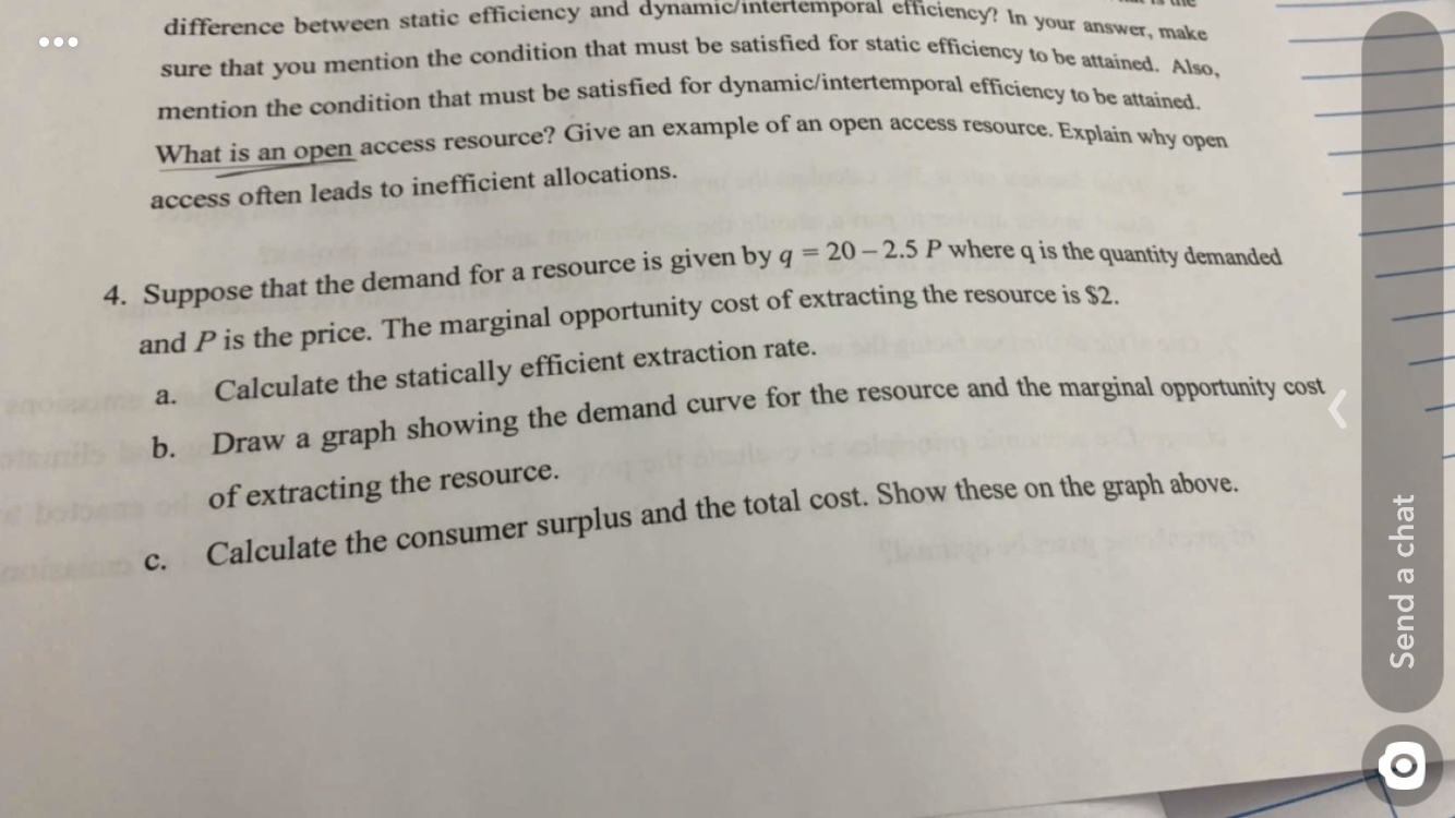 difference between static efficiency and | Chegg.com