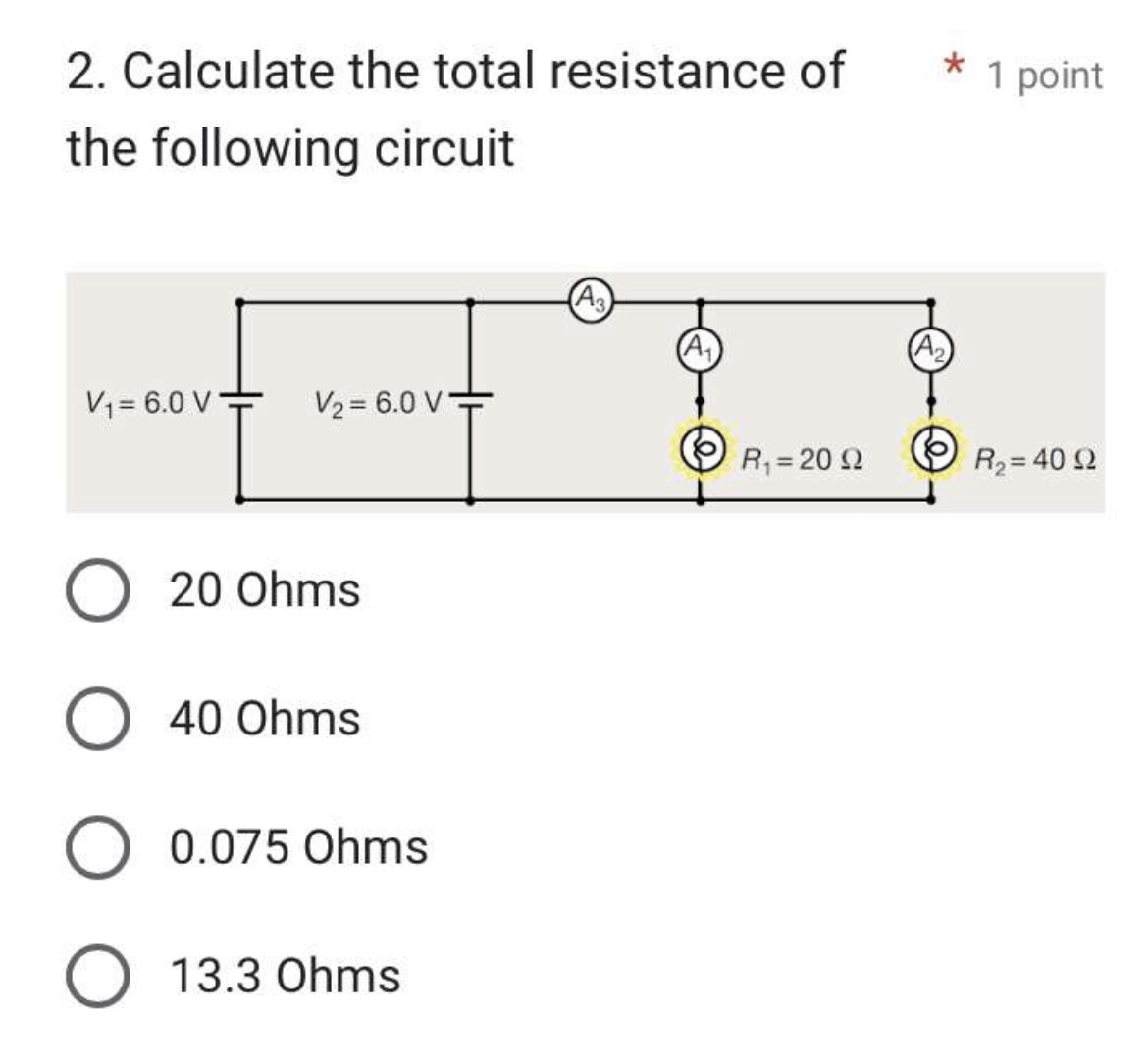 Solved 2. Calculate the total resistance of 1 point the | Chegg.com
