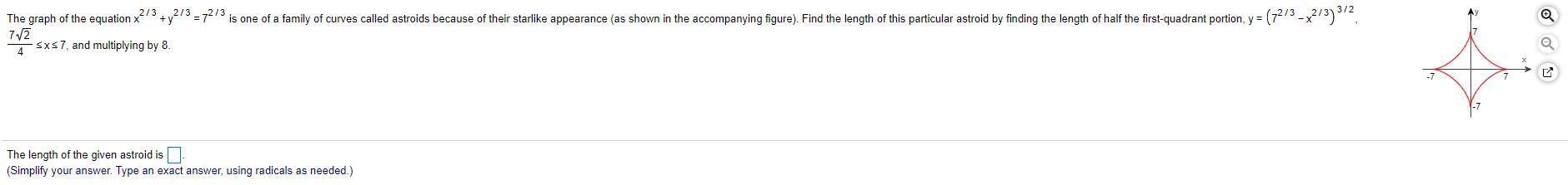 Solved The graph of the equation x2/3 + y273 =72'3 is one of | Chegg.com