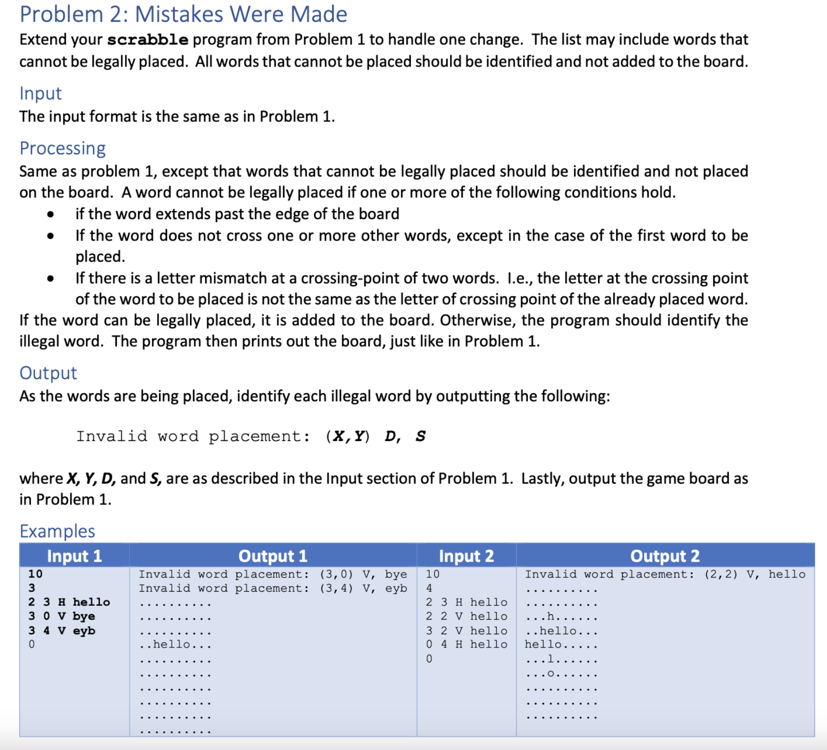 Solved Problem 2: Mistakes Were MadeExtend your scrabble | Chegg.com