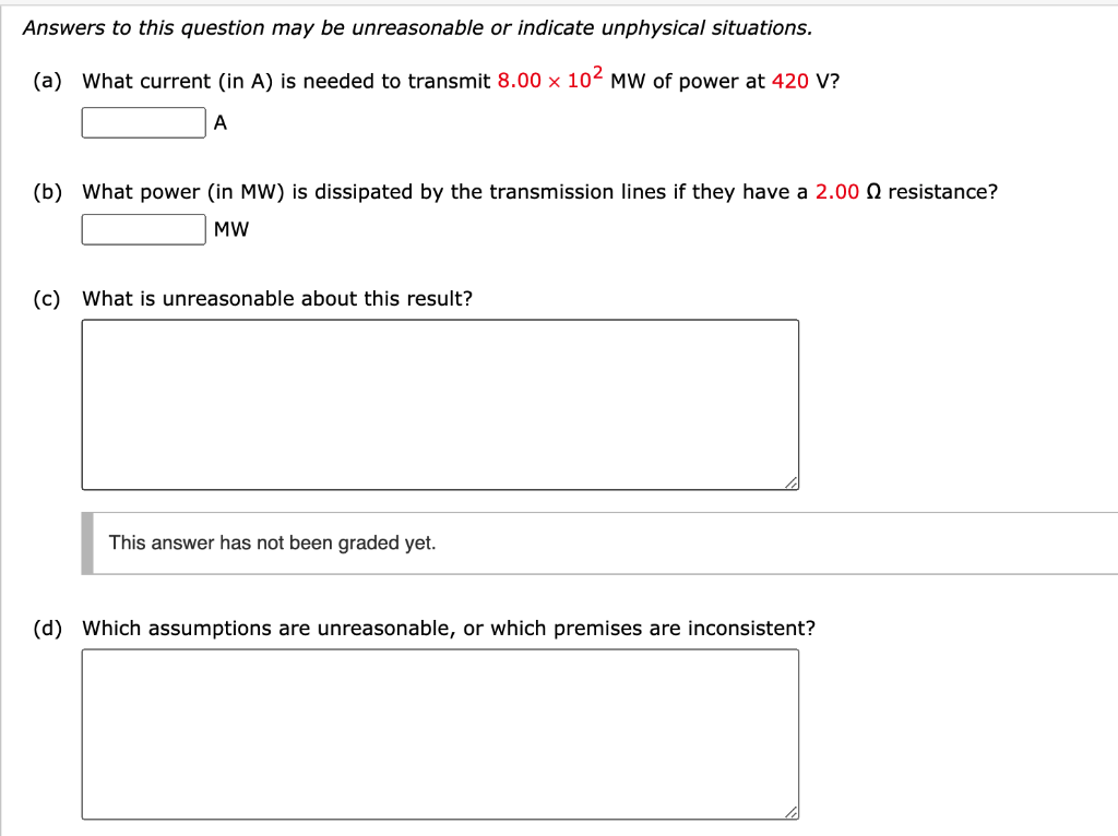 Solved Answers to this question may be unreasonable or | Chegg.com